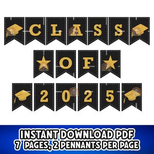 Graduation Class of 2025 Banner, Printable Grad Banner for Graduation ...