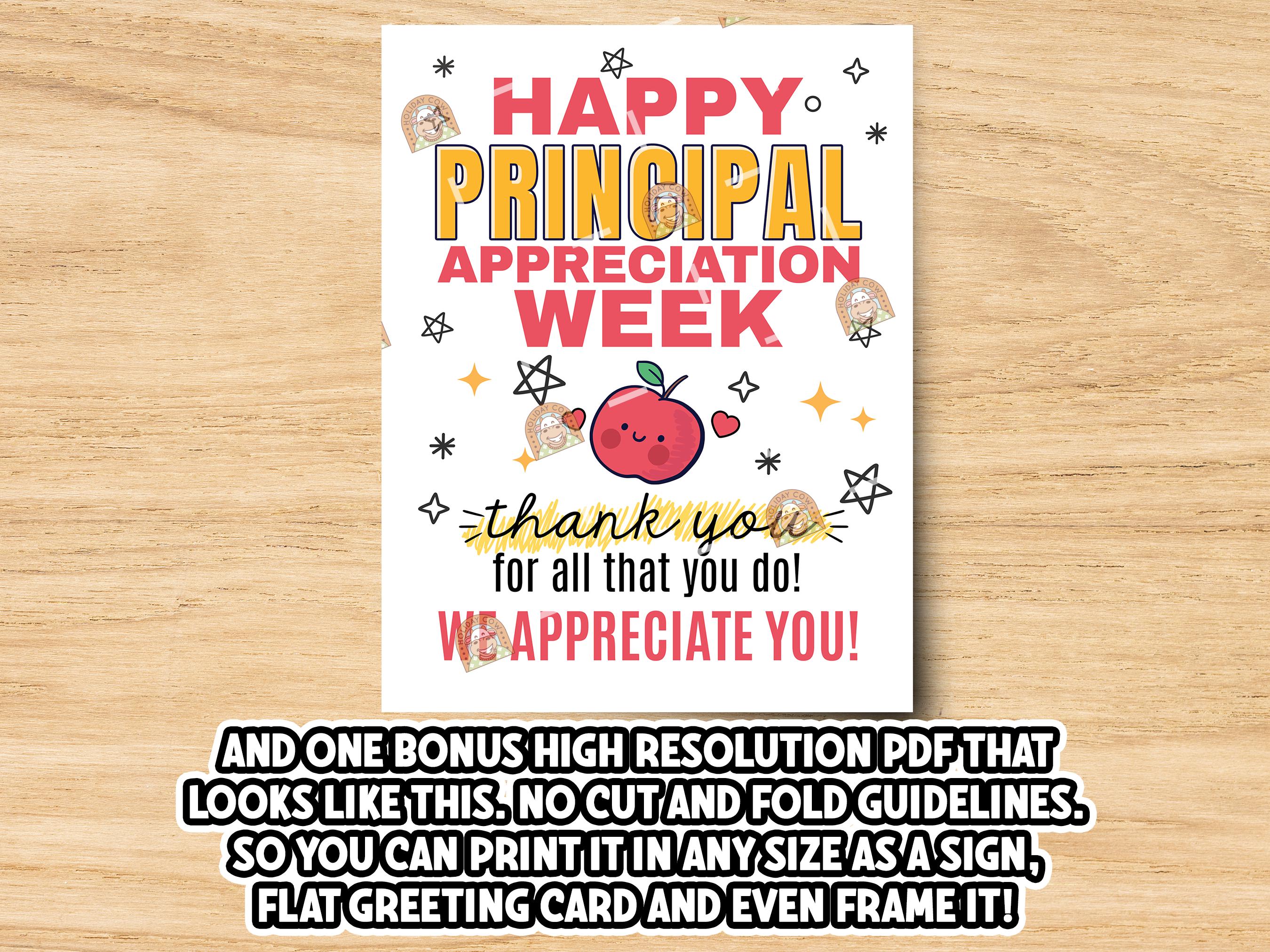 Principal Appreciation Week Card Printable, National Principals Week ...