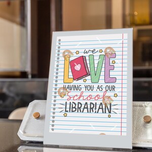 School Librarian Gift, Printable Librarian Card, Librarian Thank You ...