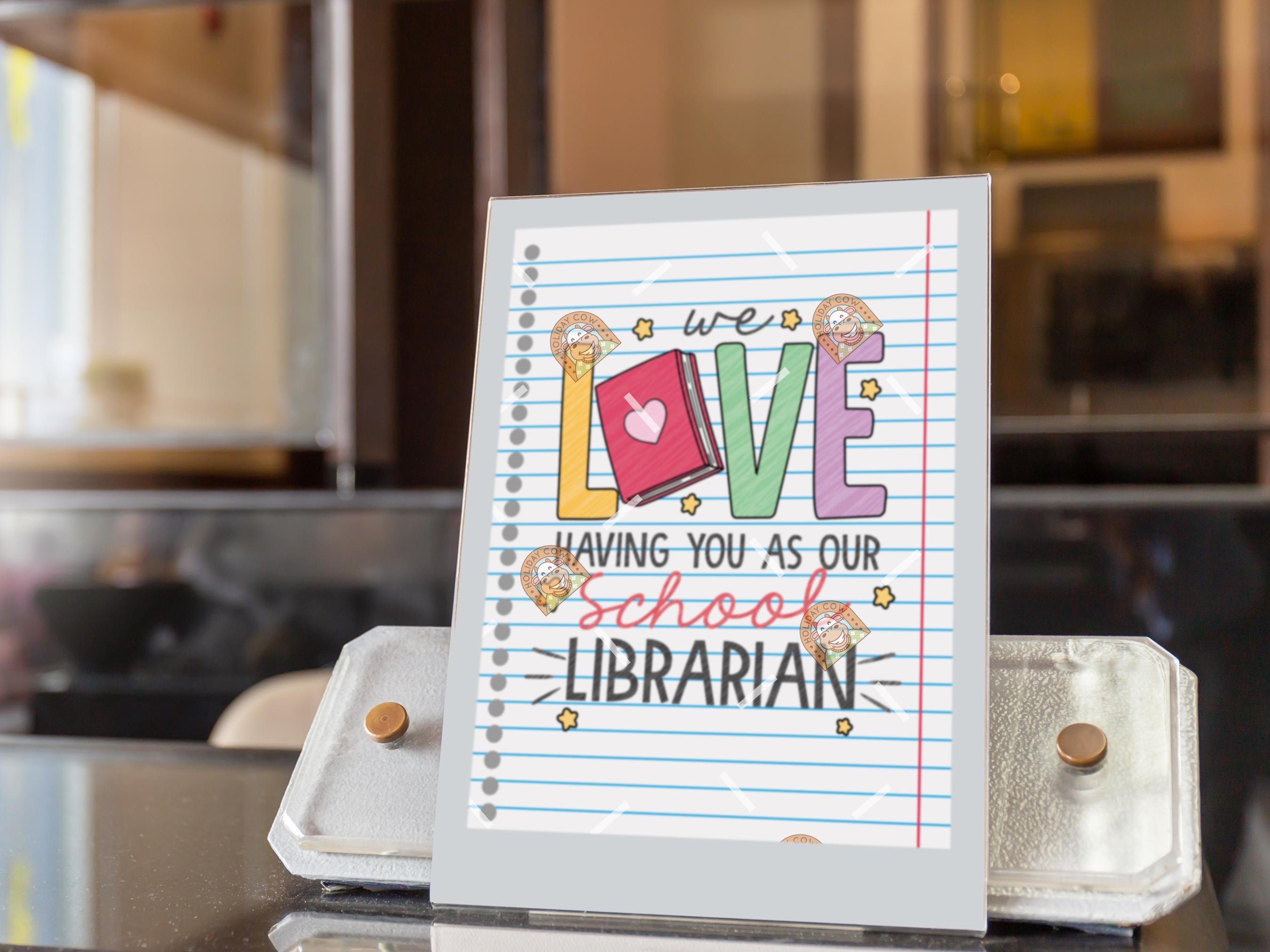 School Librarian Gift, Printable Librarian Card, Librarian Thank You ...
