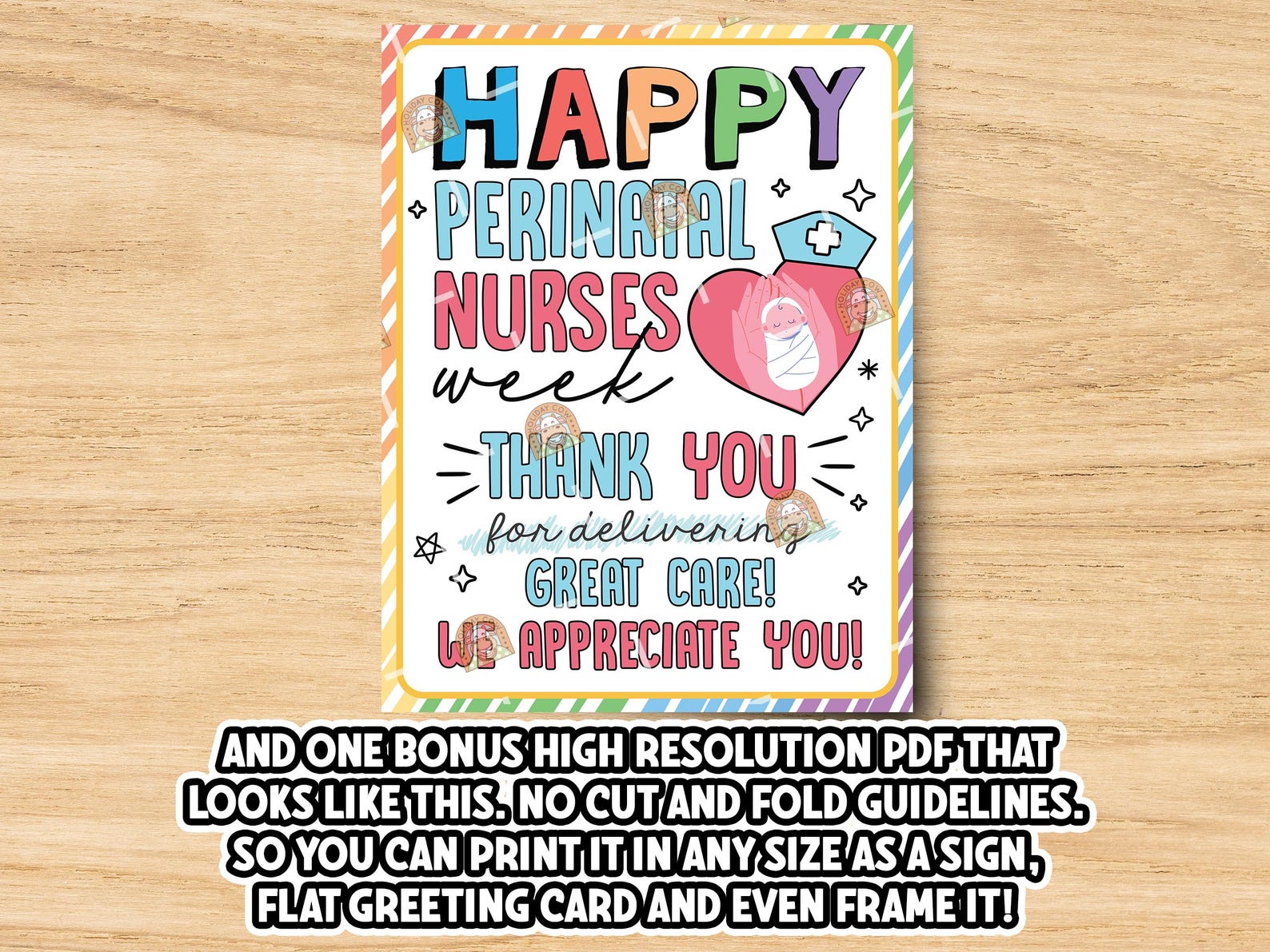 Perinatal Nurses Week Card Printable, Thank You Perinatal Nurse ...