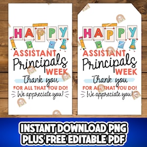 Assistant Principals Week Gift Tag Printable, Assistant Principal Week ...