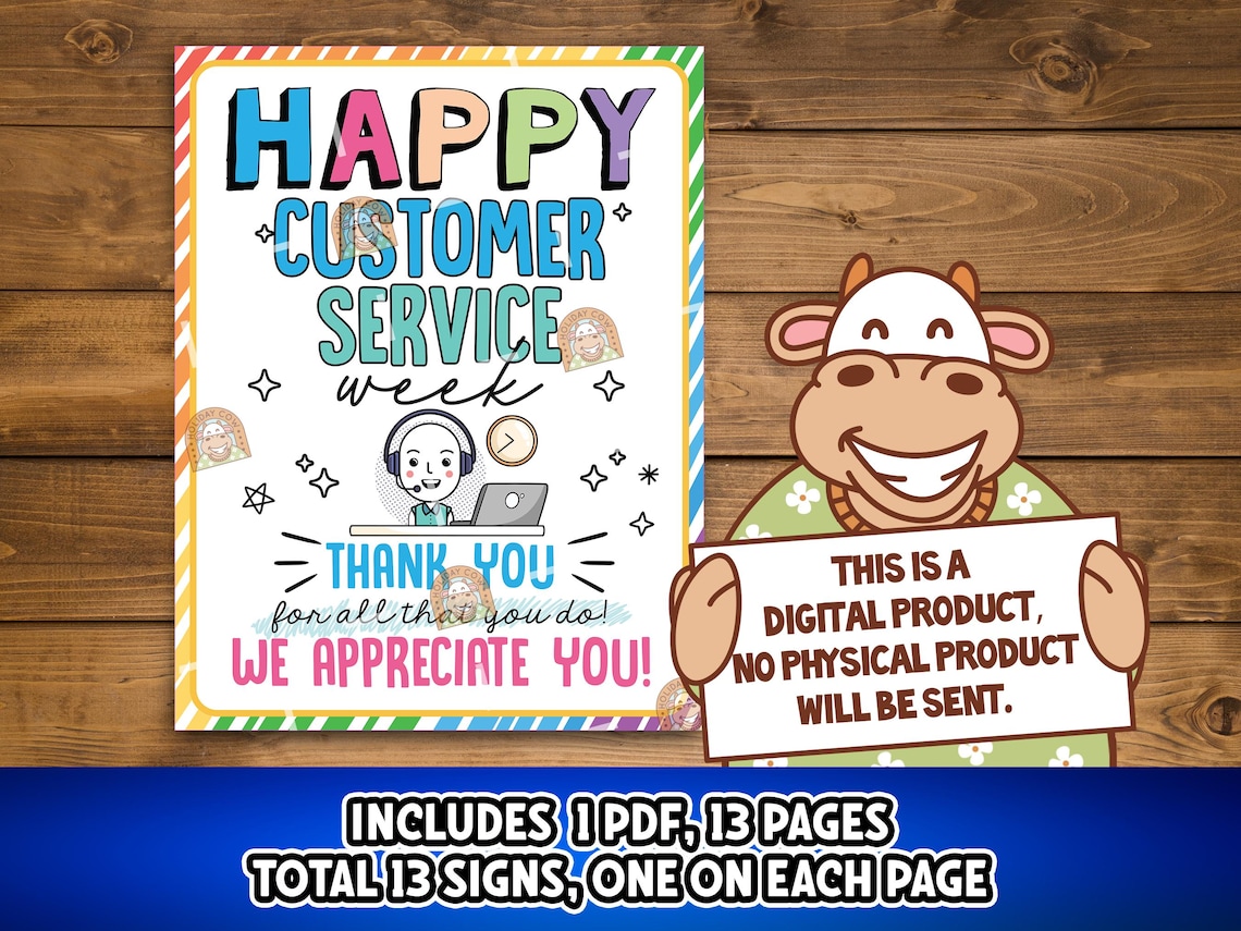 Customer Service Week Sign Printable, Customer Representative ...