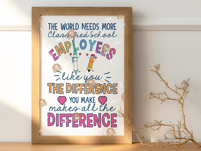 Classified School Employee Gift, Printable Classified School Employee ...