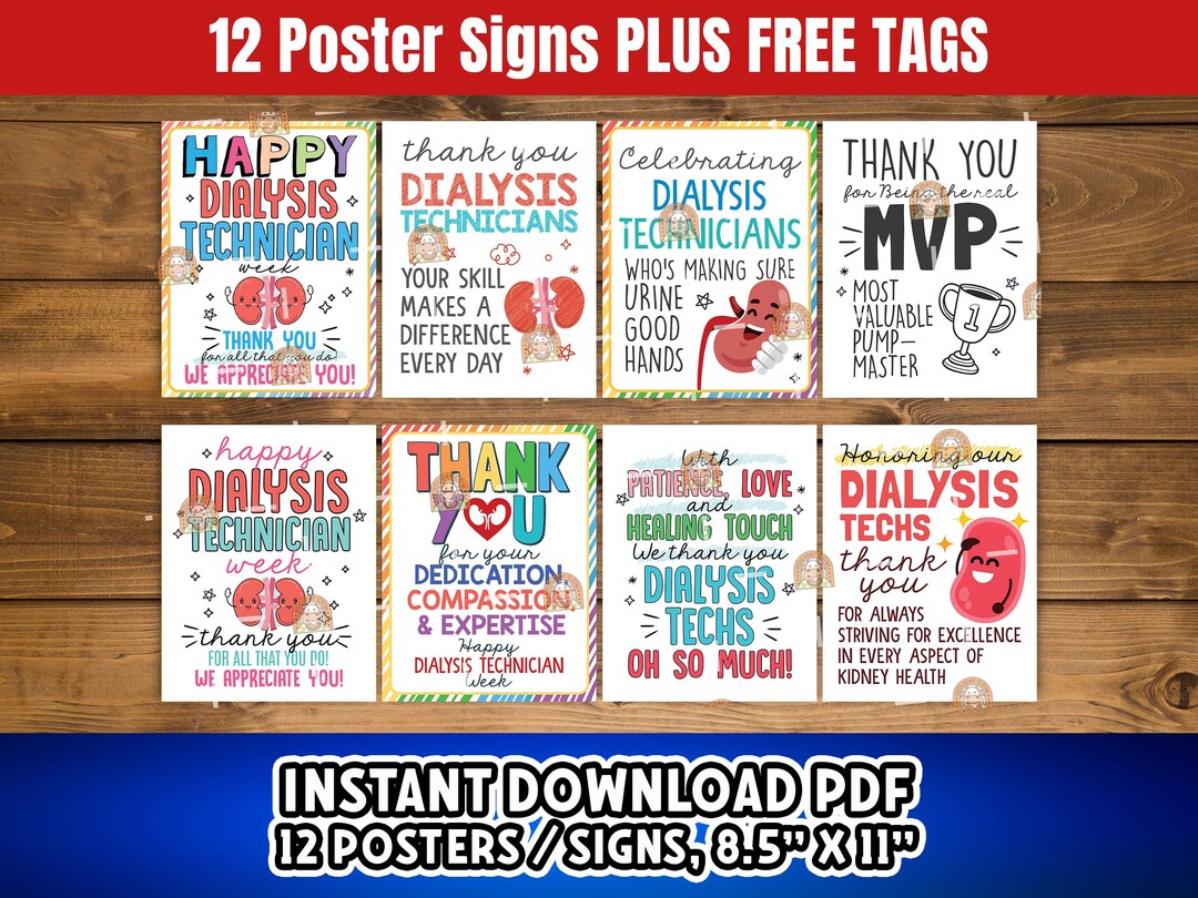 Dialysis Tech Gift, Dialysis Tech Week Printable Sign, Dialysis ...