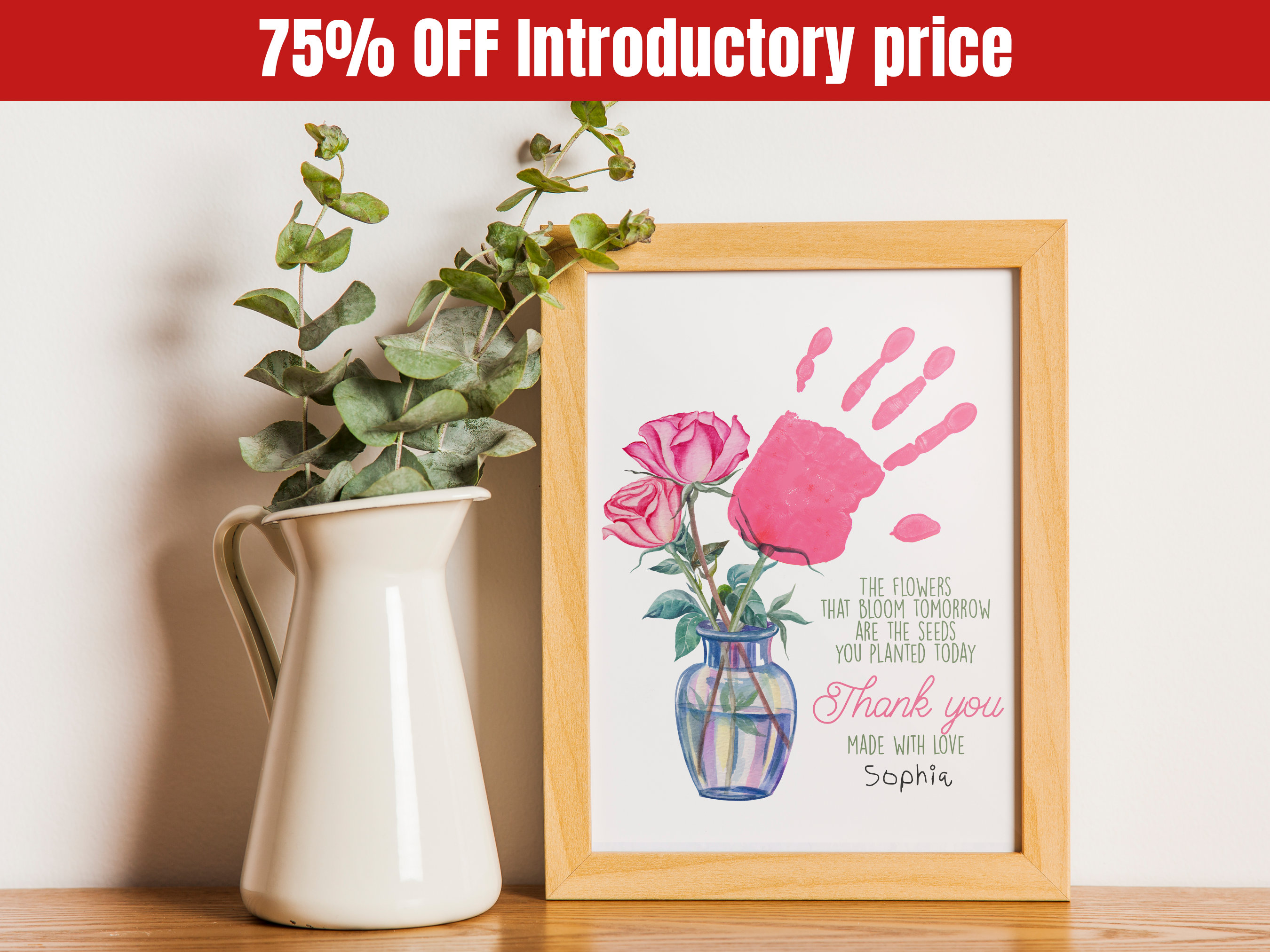 Teacher Appreciation Gift Kids Handprint Art, Printable DIY Gift From ...