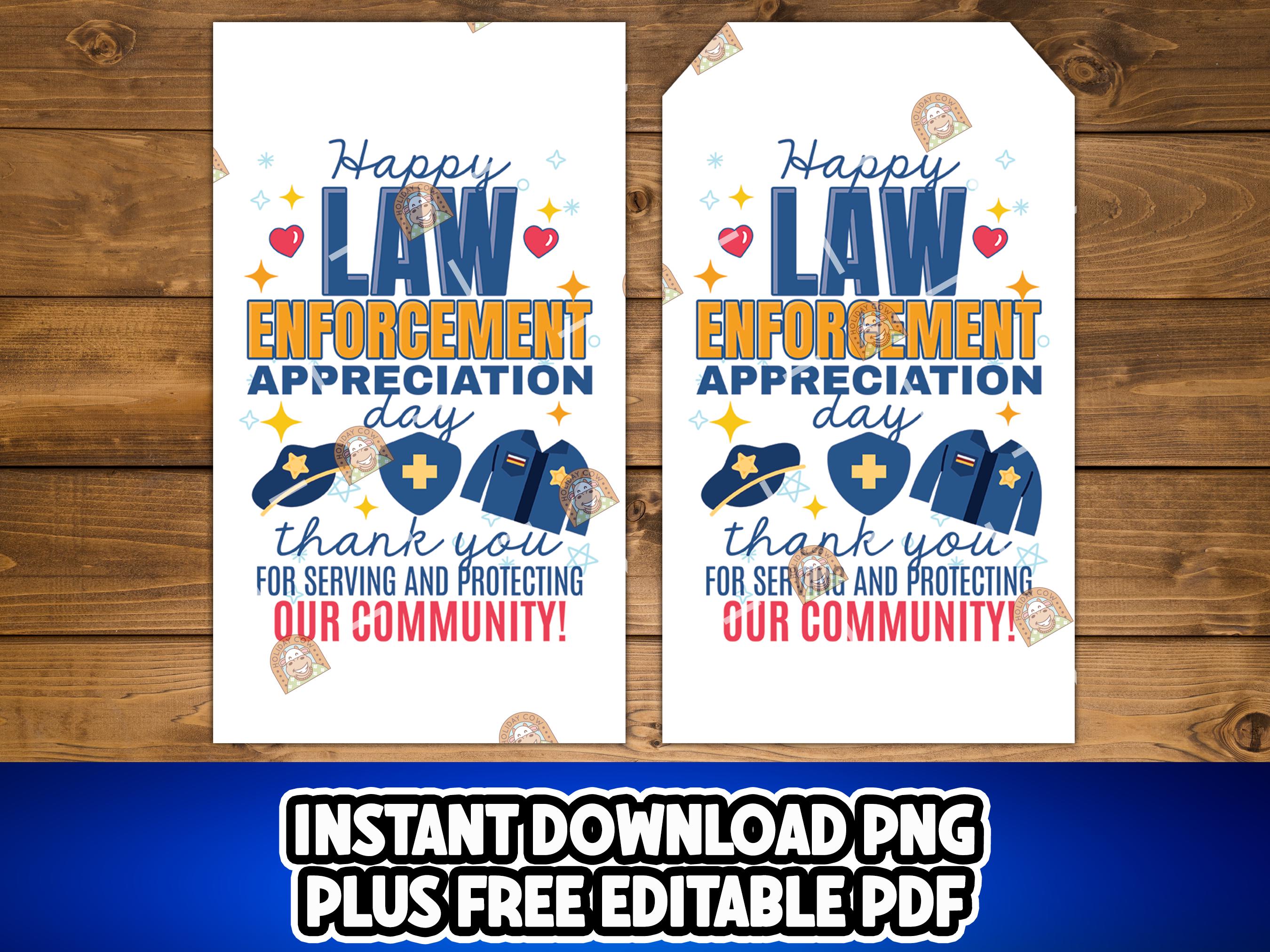 Printable Law Enforcement Appreciation Day Labels, LEAD Tag, Law ...
