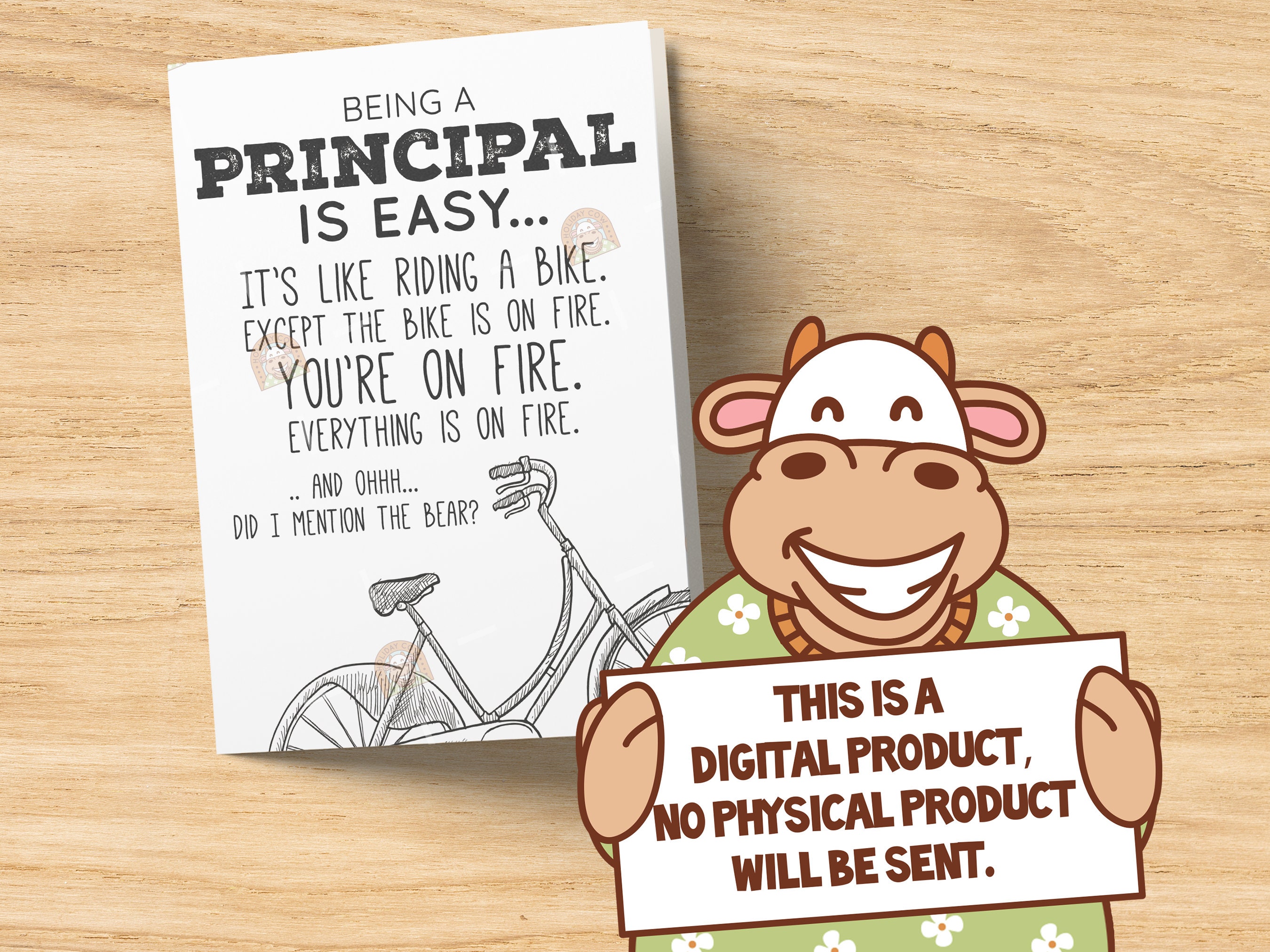 School Principal Gift, Printable Principal Appreciation Card, National ...
