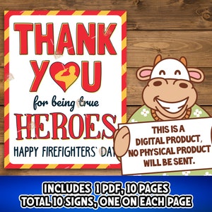 Firefighters Signs Set of 10, Printable Firefighters Poster ...