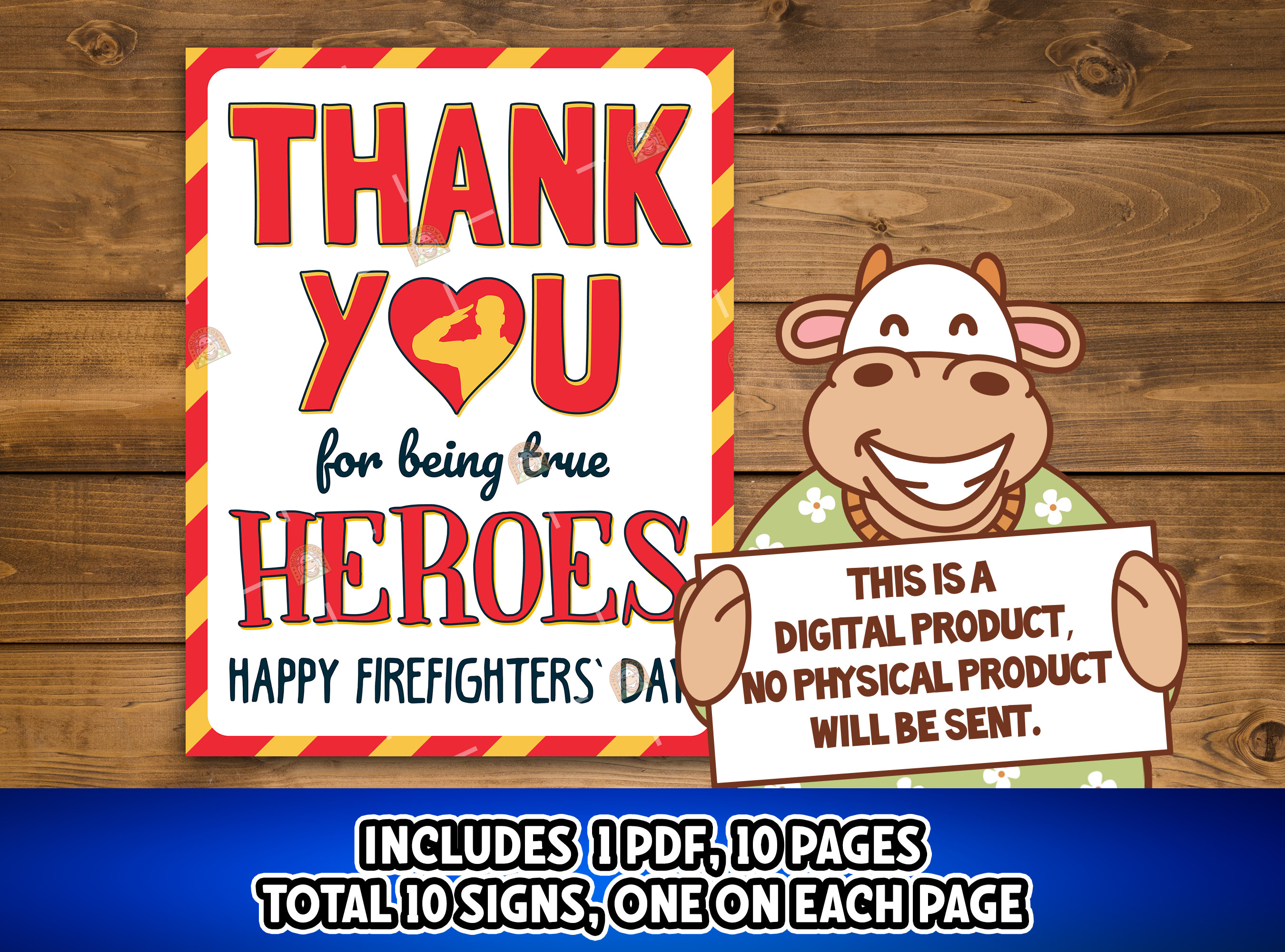 Firefighters Signs Set of 10, Printable Firefighters Poster ...