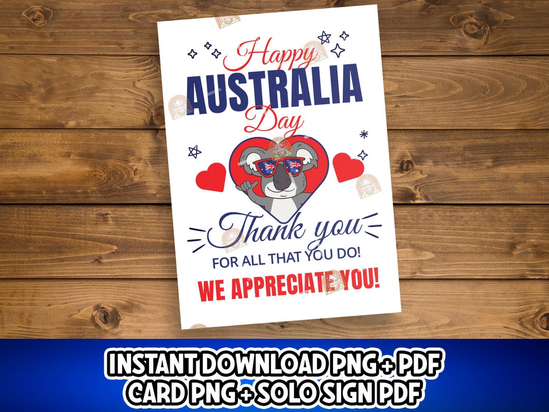 Australia Day Card Printable, Happy Australia Day Sign, Australia Day ...