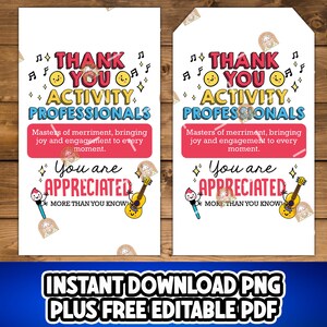 Activity Professionals Gift Tag, Printable Activity Professionals Week ...