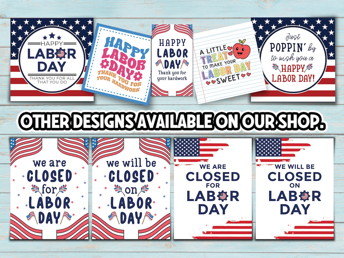 Labor Day Tags, Happy Labor Day Printable Tags, Labor Day Gift Tags ...