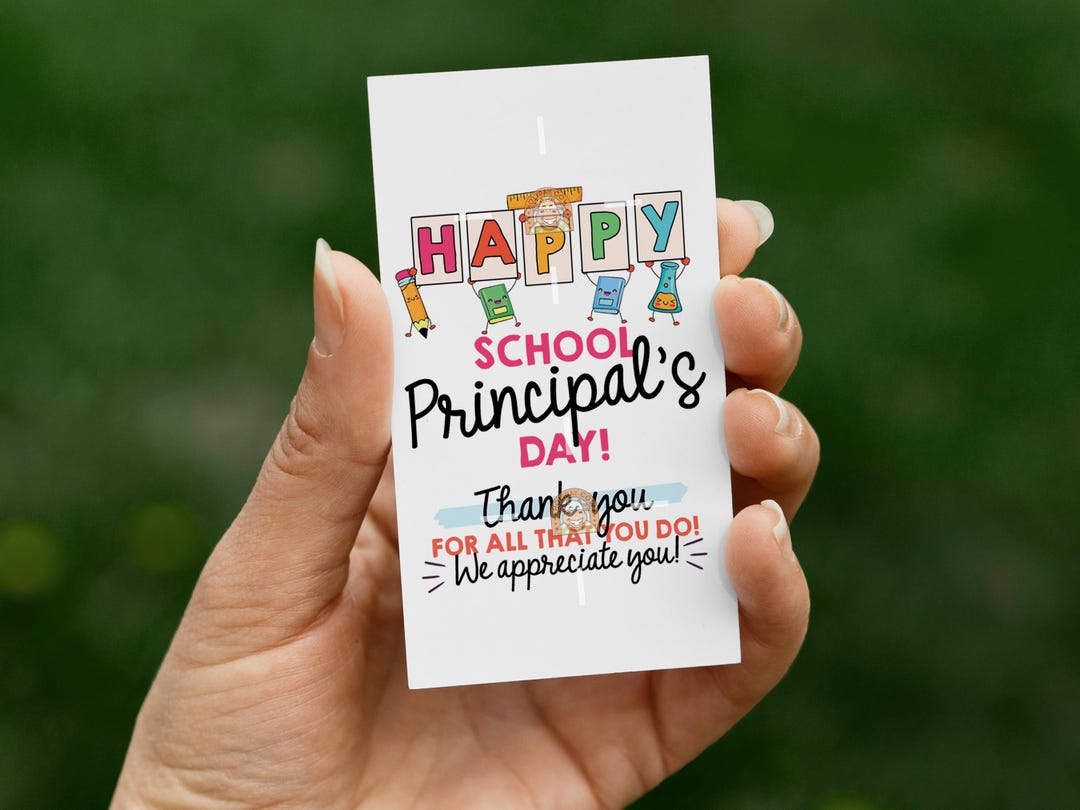 Printable Principal Appreciation Day Gift Tag, School Principal Gift ...