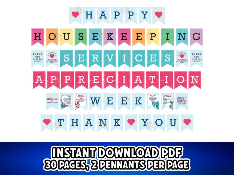Housekeeping Week Banner Printable, Housekeeping Services Week Banner ...