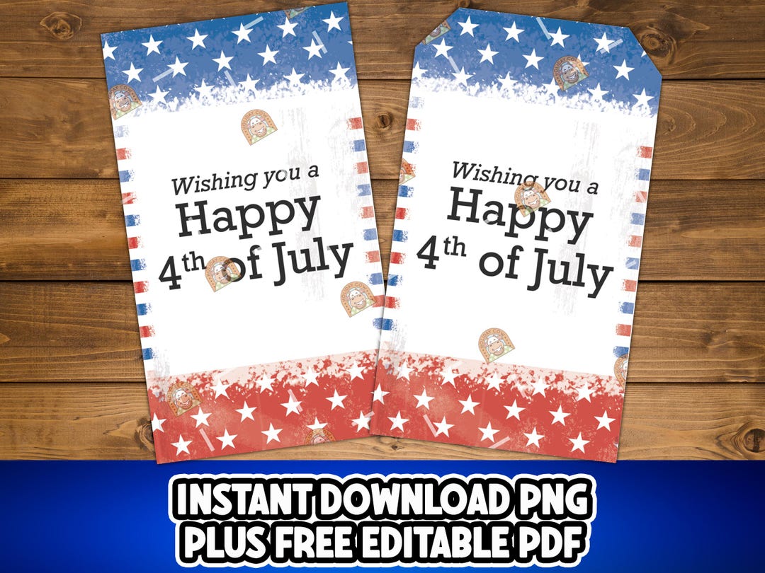 Patriotic 4th of July Tag Printable, America 4th of July Gift Tag ...