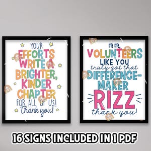 Volunteer Month Signs Printable, Thank You Volunteer Gift, Volunteer ...