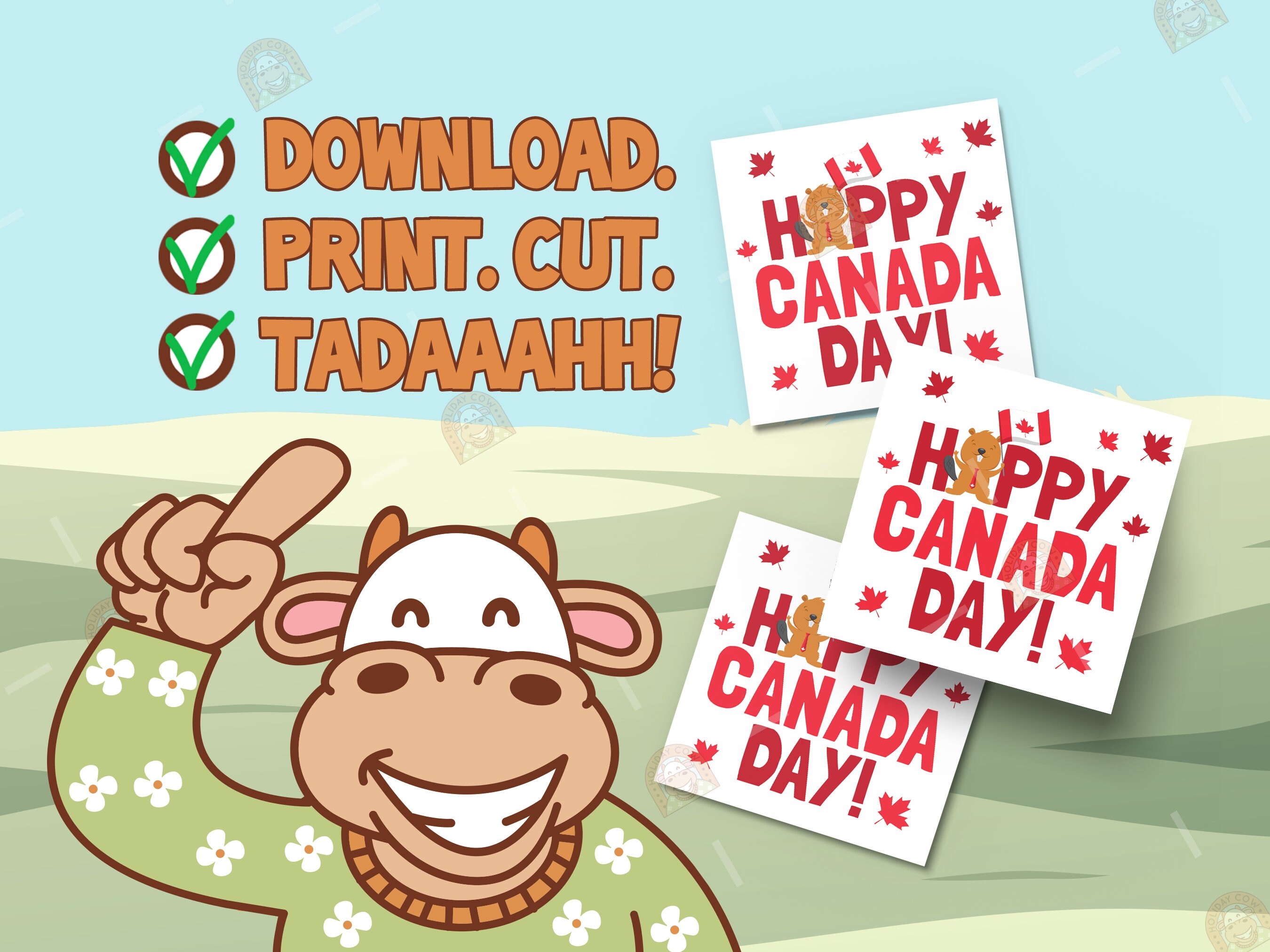 Canada Day Tags, Printable Canada Day Cookie Tag, Happy Canada Day ...