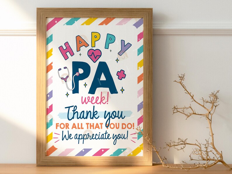 PA Week Sign, Printable PA Week Card, Physician Assistant Week Gift ...