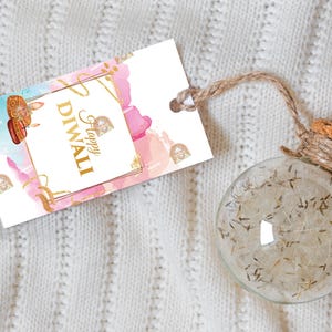 Diwali Tags Printable, Happy Diwali Gift Tag, Pastel Watercolor Diwali ...