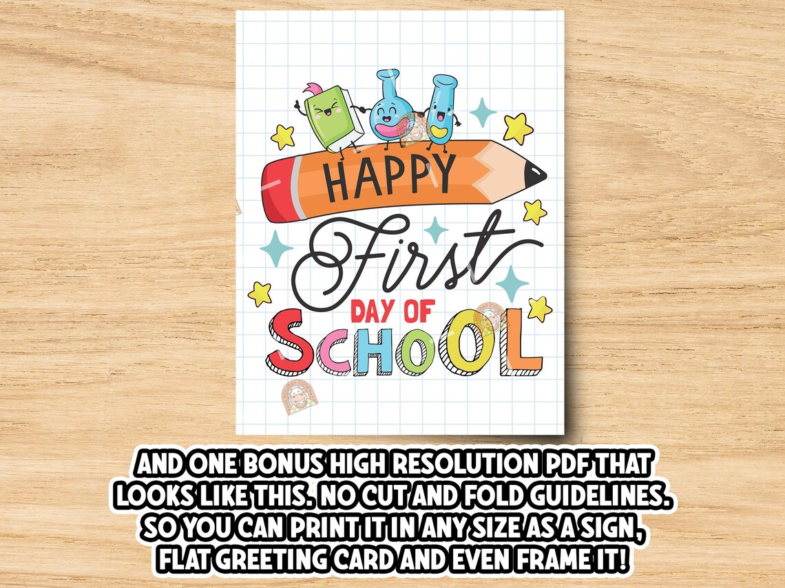 Personalized First Day of School Card Printable, Welcome Back to School ...