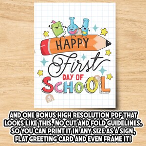 Personalized First Day of School Card Printable, Welcome Back to School ...