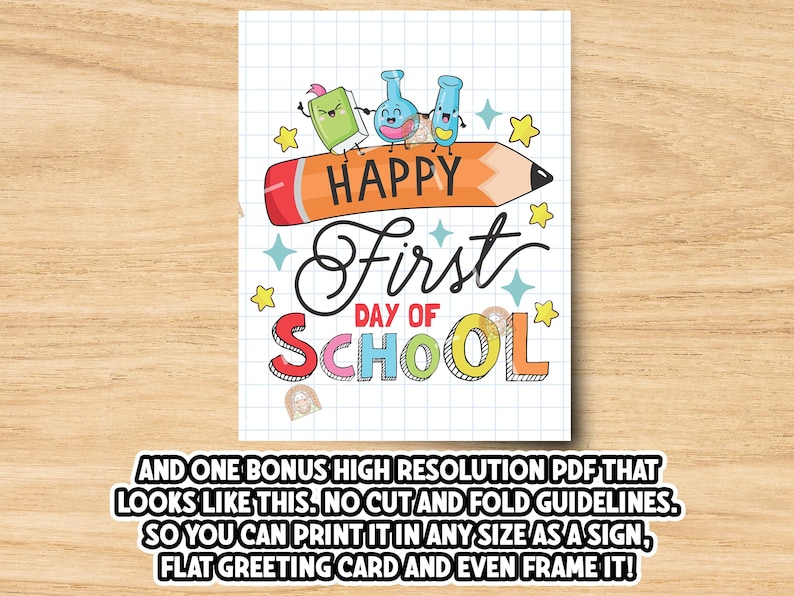 Personalized First Day of School Card Printable, Welcome Back to School ...