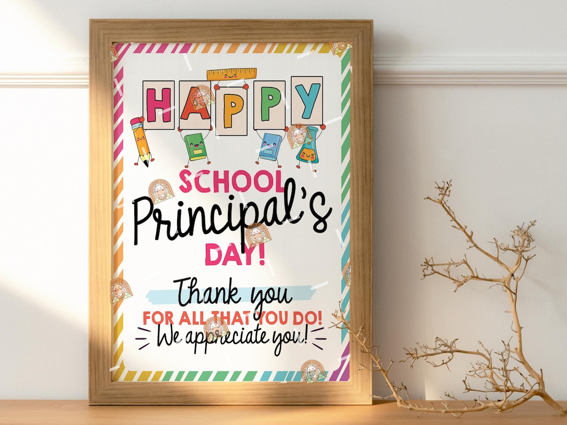 Printable Principal Appreciation Day Gift, School Principal Gift ...