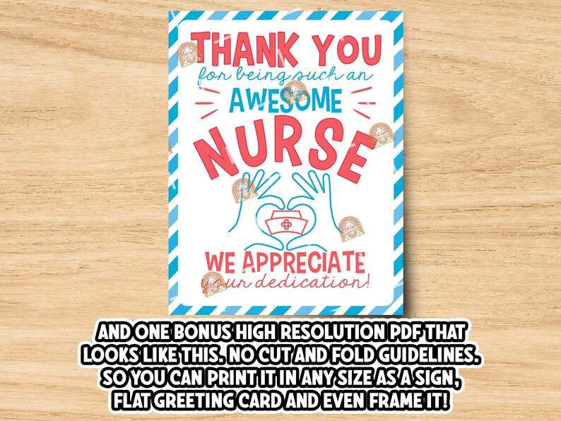Printable Nurse Appreciation Card for Nurses, Nurse Gift, School Nurse ...
