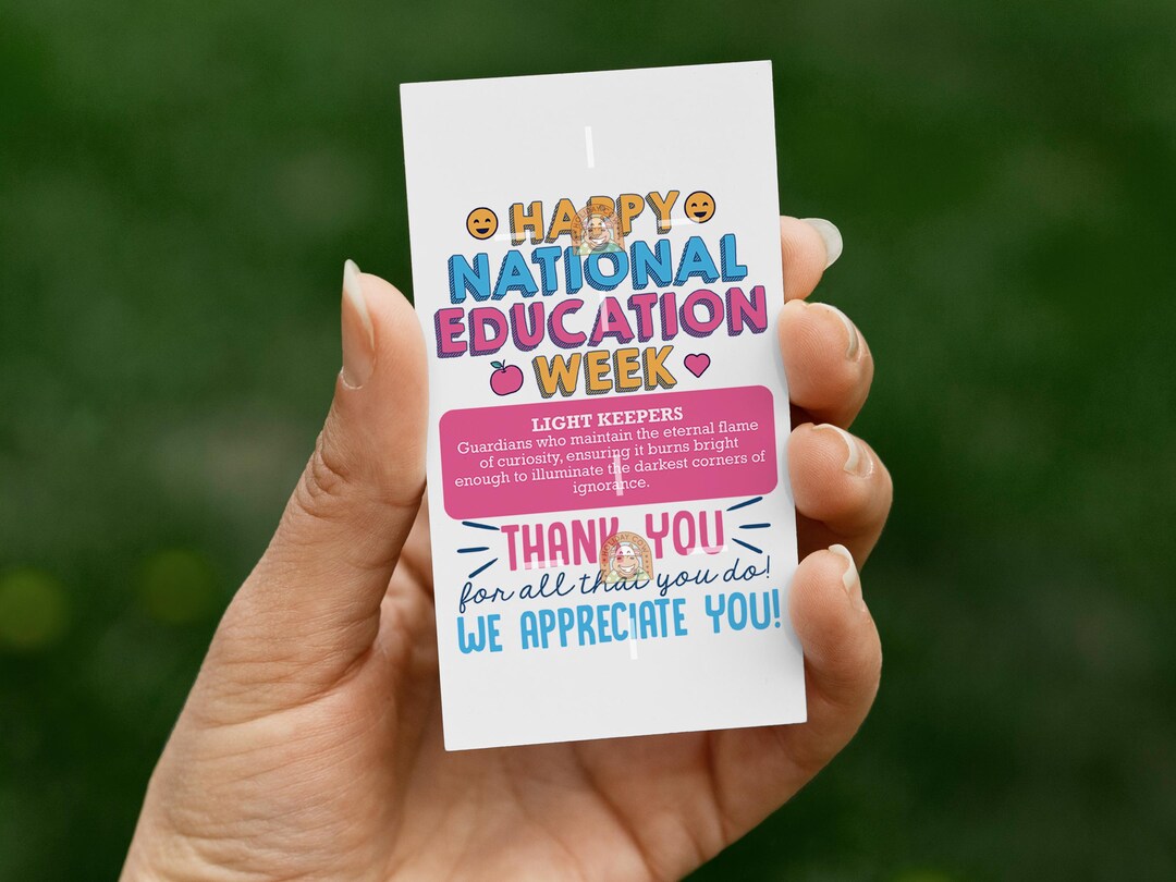 Printable National Education Week Tags, Thank You Teacher Tag, Educator ...