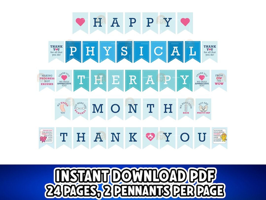 Physical Therapy Month Banner, Printable PT Month Banner for PT Month ...
