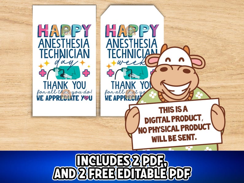 Anesthesia Tech Gift Tag, Printable Anesthesia Tech Week Tag ...