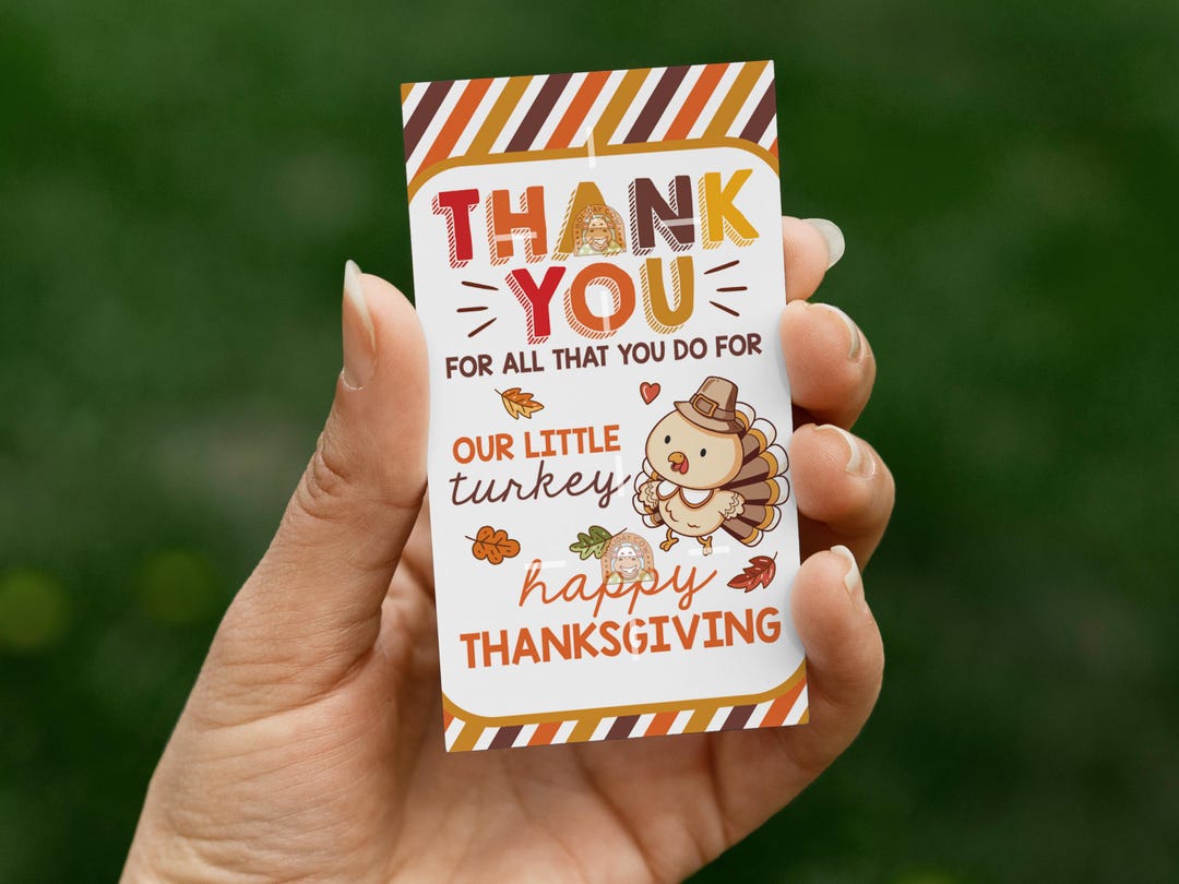 Printable Thanksgiving Tags for Teachers, School Thank You for All You ...