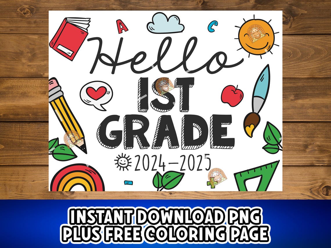First Day of 1st Grade Sign, First Day of School Sign Printable, Back ...