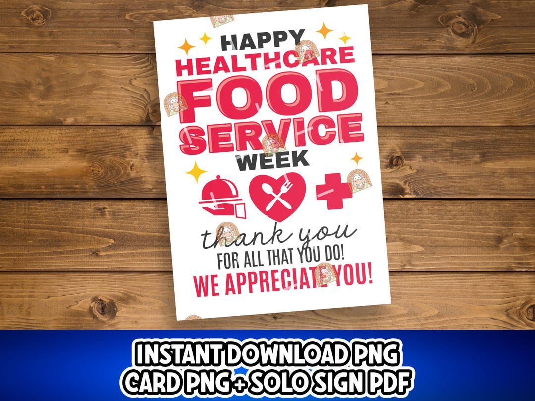 Healthcare Food Service Week Card Printable, Healthcare Food Service ...