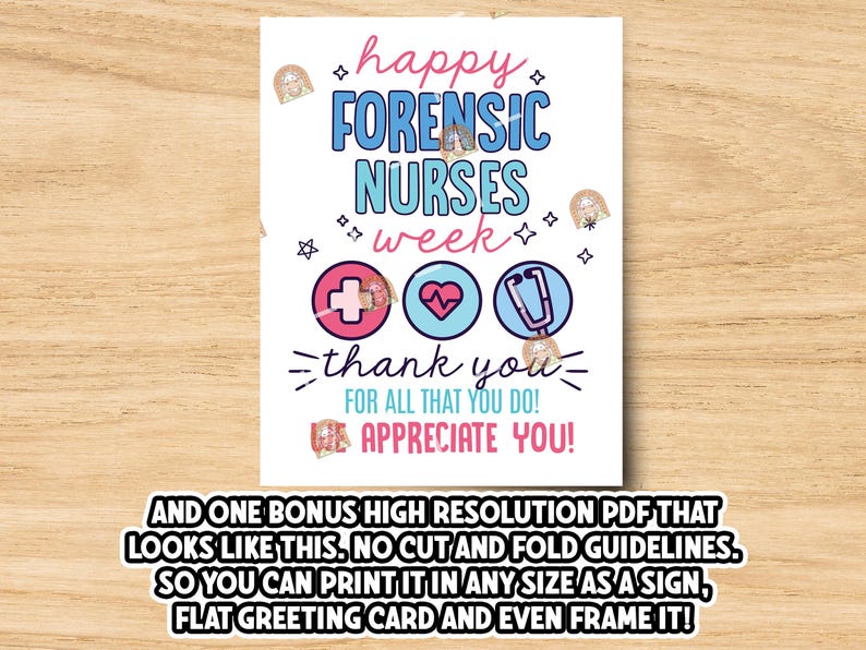 Forensic Nurses Week Card Printable, Forensic Nurse Gift, SANE Nurse ...
