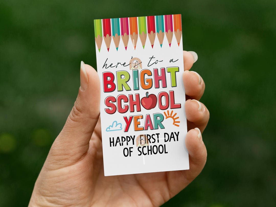 Back to School Tags, Here's to a Bright School Year Tag, Printable ...