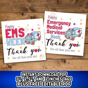 EMS Week Gift Tag, Ems Week Tag Printable, Ems Appreciation Tag ...
