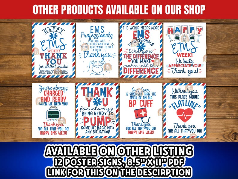 EMS Week Gift Tag , Printable EMS Tag, EMS Week Tag, Ems Appreciation ...