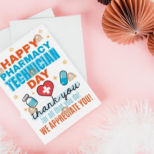 Pharmacy Tech Day Card Printable, Pharmacy Technician Day Gift ...