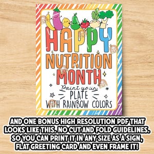 Nutrition Month Card Printable, School Nutrition Month Décor, Nutrition ...