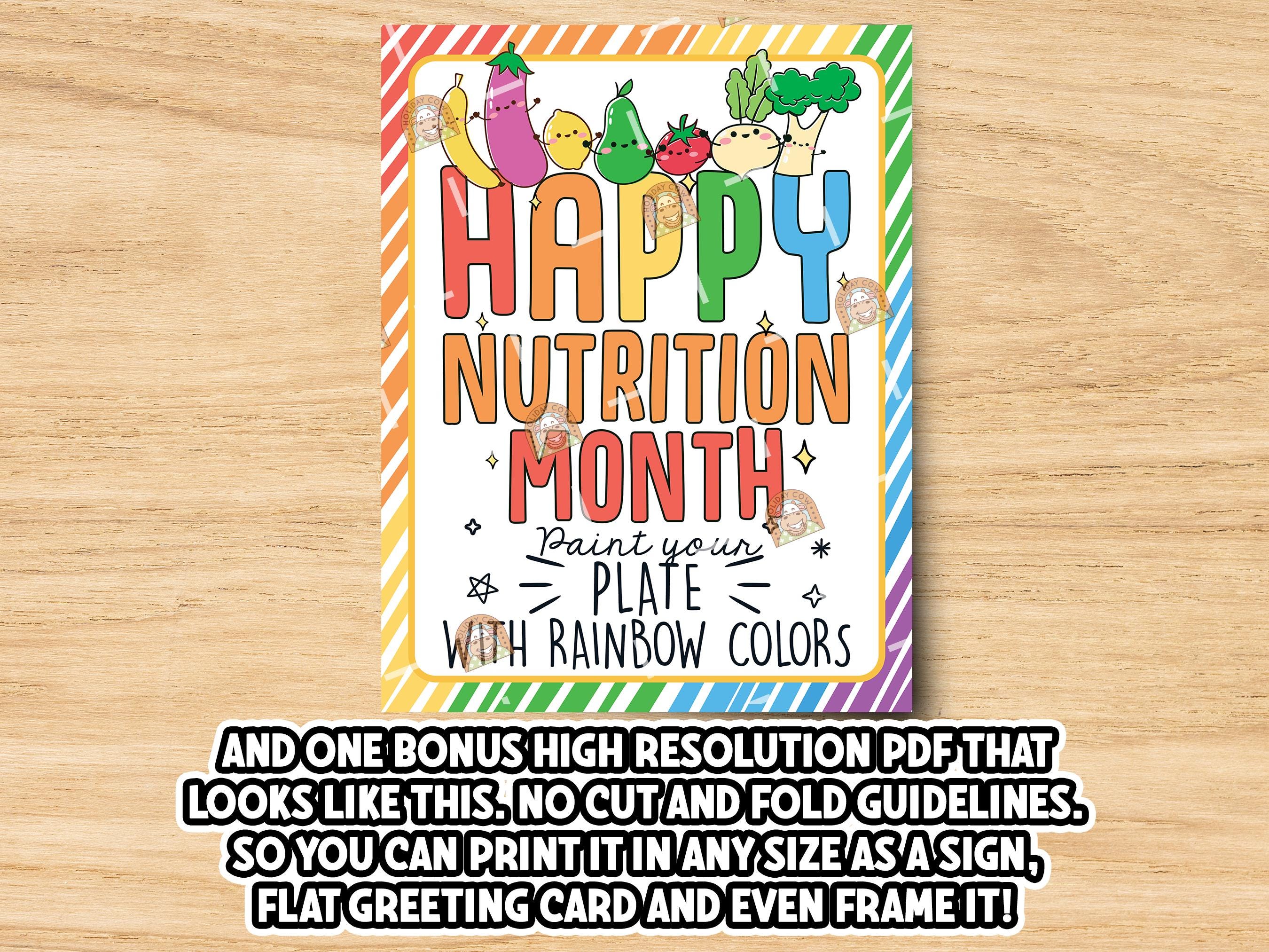 Nutrition Month Card Printable, School Nutrition Month Décor, Nutrition ...
