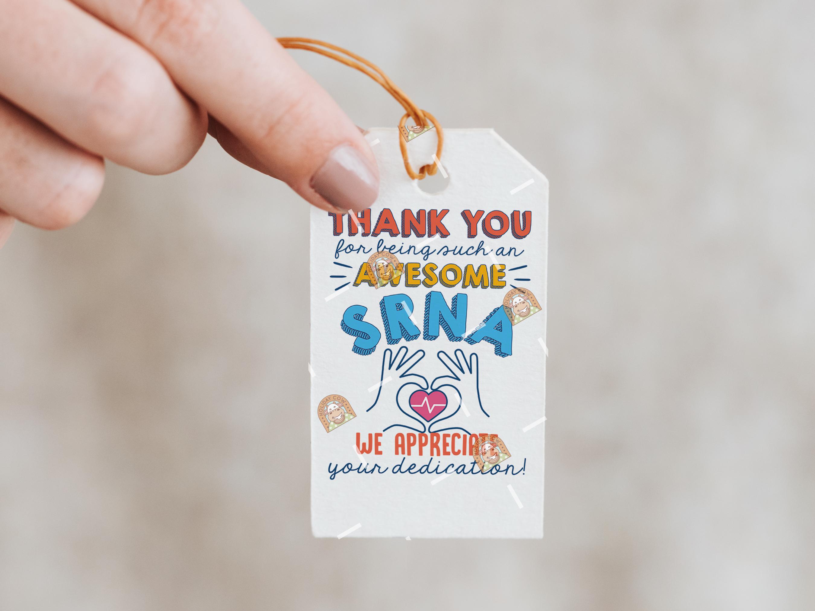 SRNA Gift Tag, CRNA Week Tag Printable, CRNA Week Gift Tag, Thank You ...