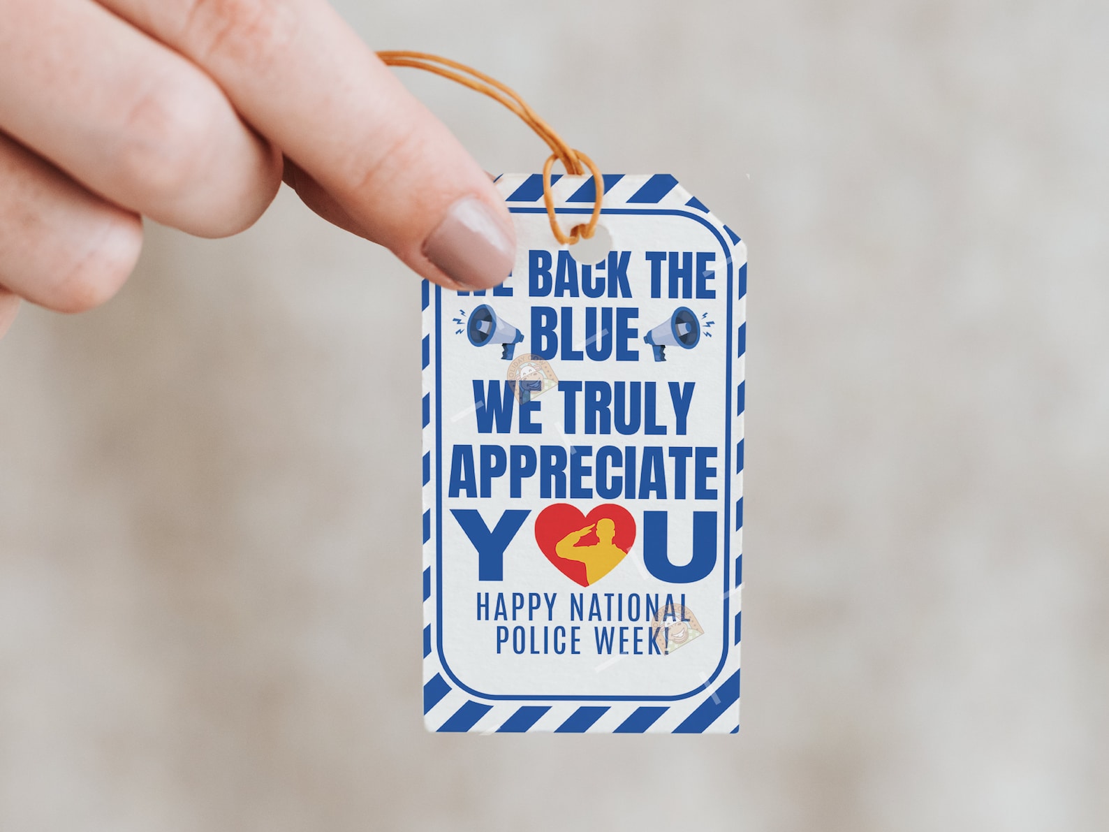 Police Week Tags Printable, National Police Officers Week Gift Tag ...