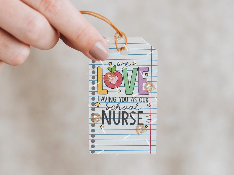 School Nurse Gift Tag, Printable Nurse Tag, School Nurse Day Tag ...