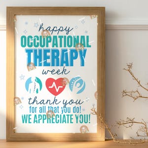 Occupational Therapy Week Card Printable, Occupational Therapists Gift ...
