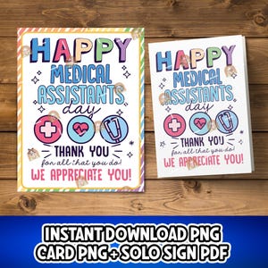 Medical Assistant Day Card Printable, Medical Assistant Gift, Happy MA ...