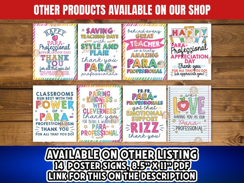 Paraprofessional Day Gift Tag, Printable Para Professional Day Tag ...