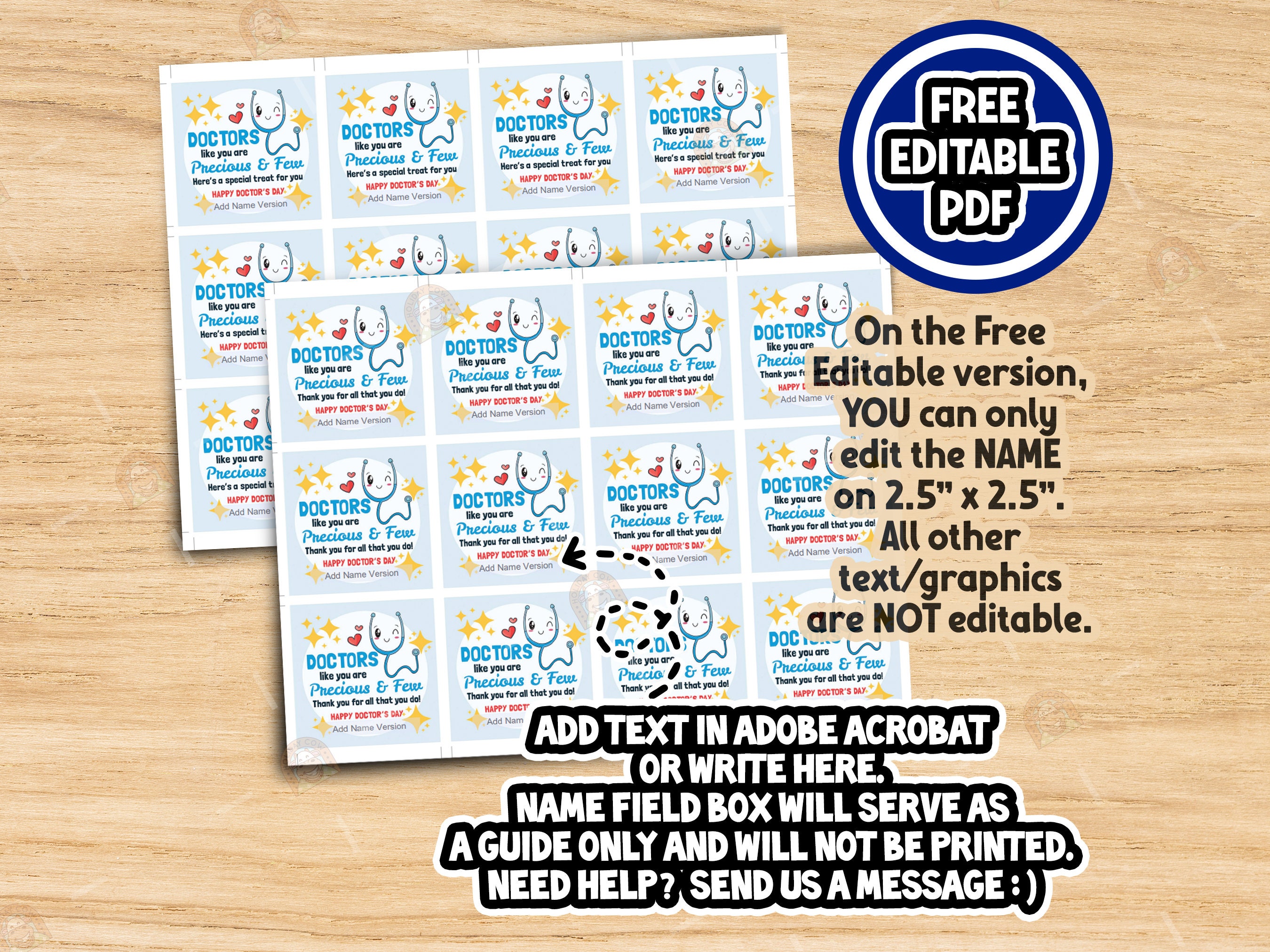 Doctor Appreciation Tags Printable, Doctor's Day Tag, National Doctor's ...