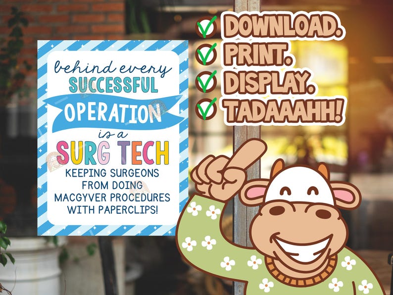 Surgical Tech Week Signs Printable, Surgical Tech Appreciation Gift ...